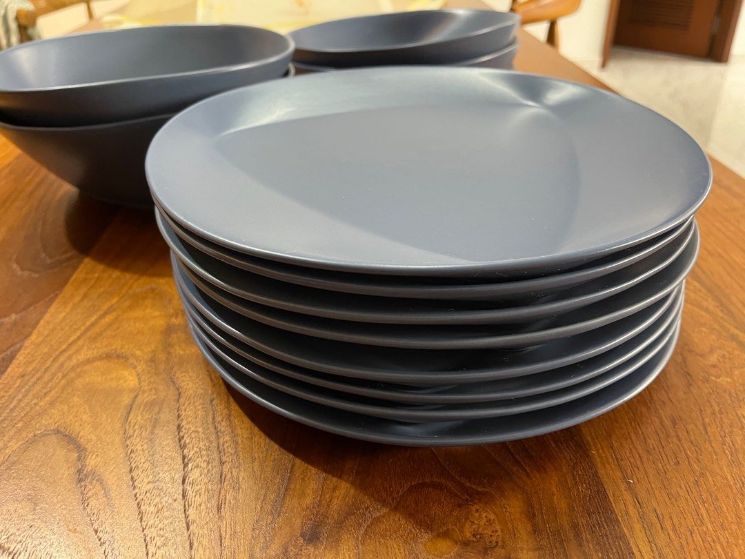 HOOGA Reo series blue dinnerware set, Furniture & Home Living ...