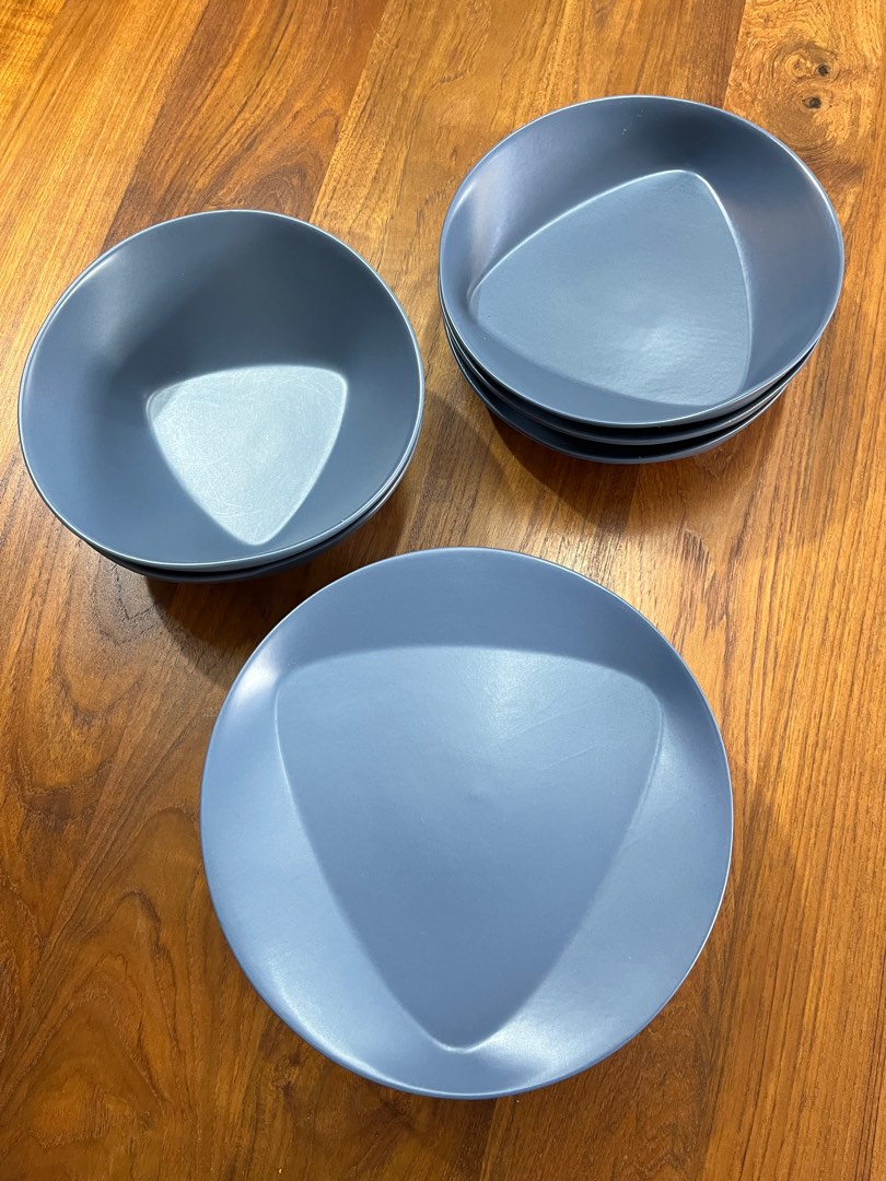 HOOGA Reo series blue dinnerware set, Furniture & Home Living ...