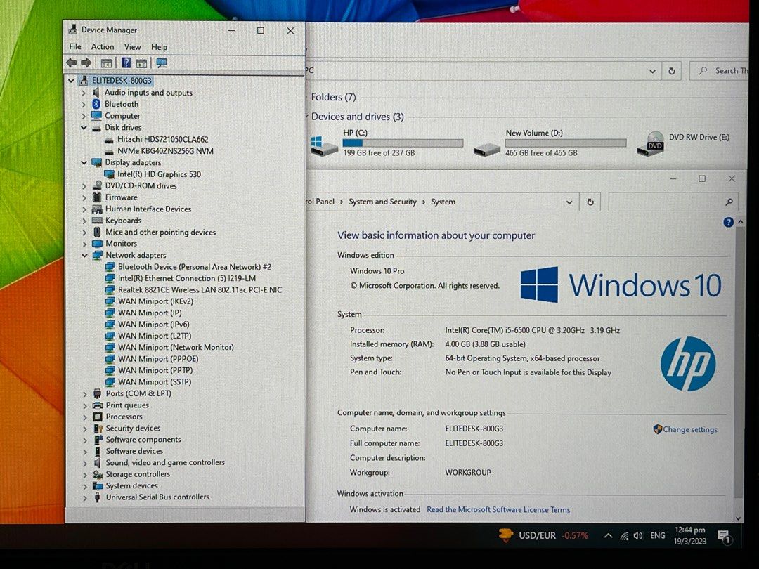 HP EliteDesk Business Office WFH School HBL Essential Desktop Computer ...