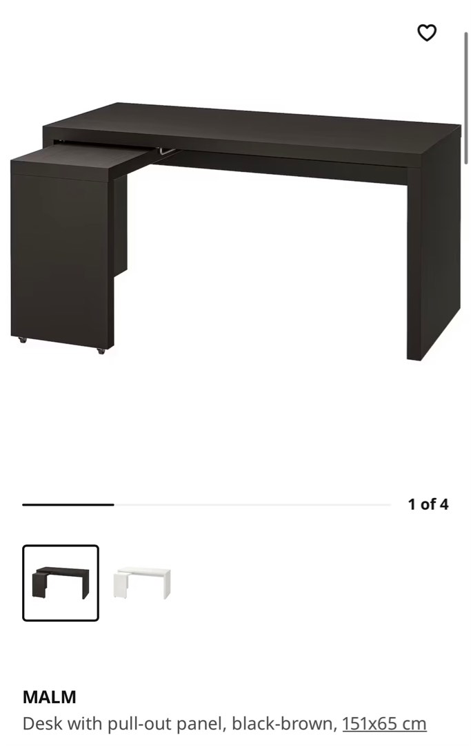 Ikea Malm with pull out desk, Furniture & Home Living, Furniture ...