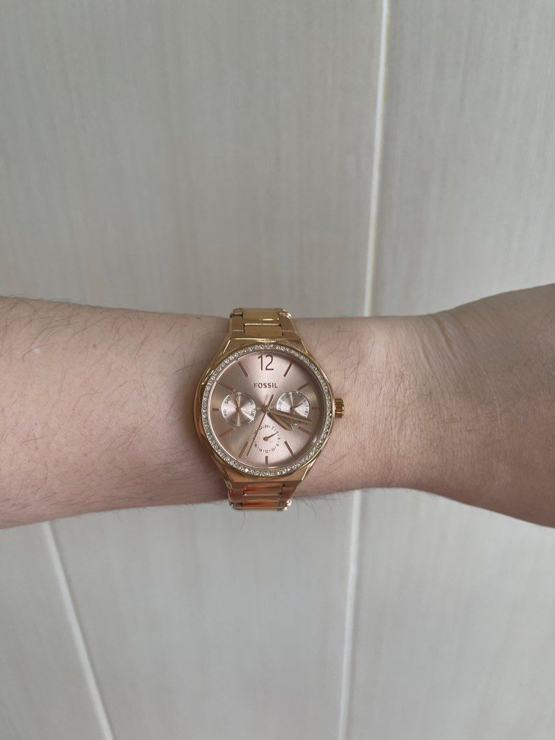 Jam tangan fossil cewe rose gold on Carousell