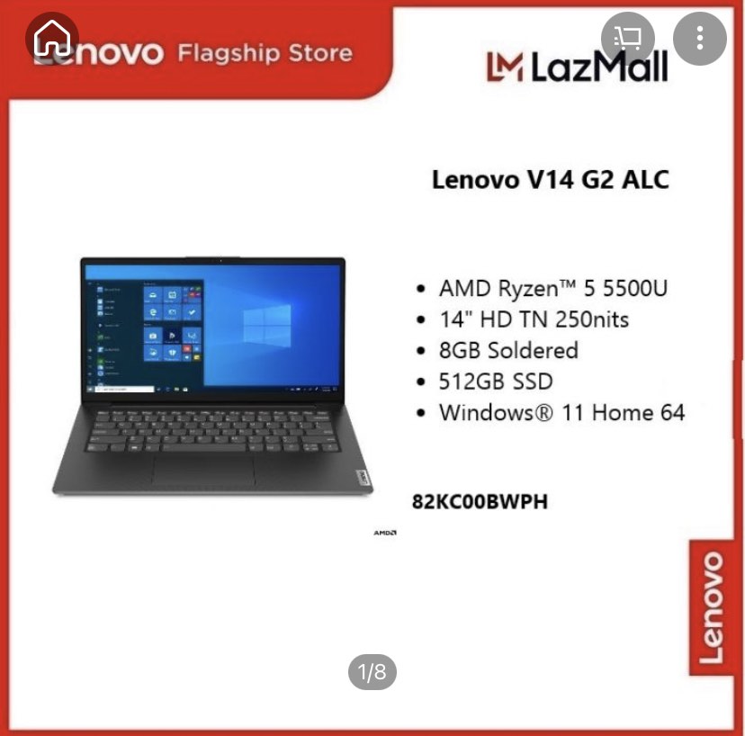 Laptop LENOVO V14 G2 ALC 8GB 512 STORAGE RYZEN 5, Computers & Tech ...