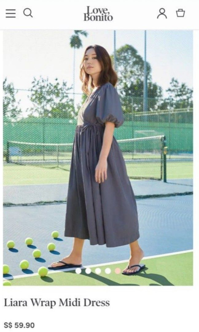 LB lovebonito liara wrap midi dress, Women's Fashion, Dresses & Sets ...