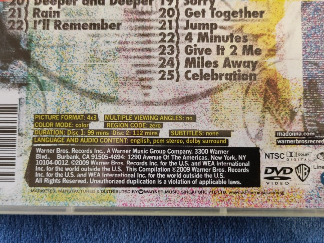 Madonna celebration DVD brand new singapore press, Hobbies & Toys ...