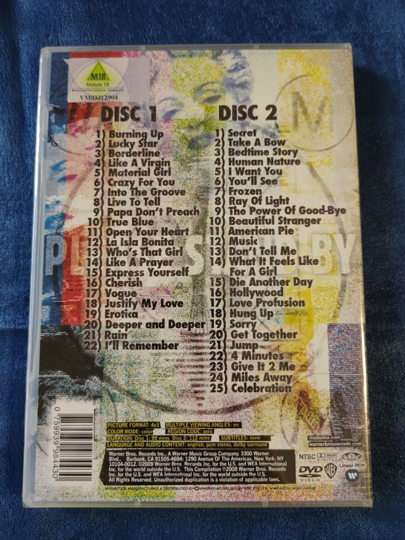Madonna celebration DVD brand new singapore press, Hobbies & Toys ...