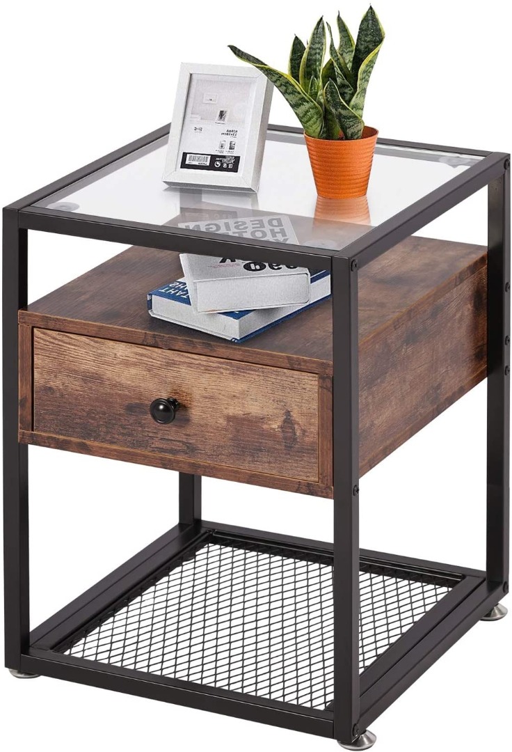 Metal frame bedside table Bedroom storage cabinet, Furniture & Home ...
