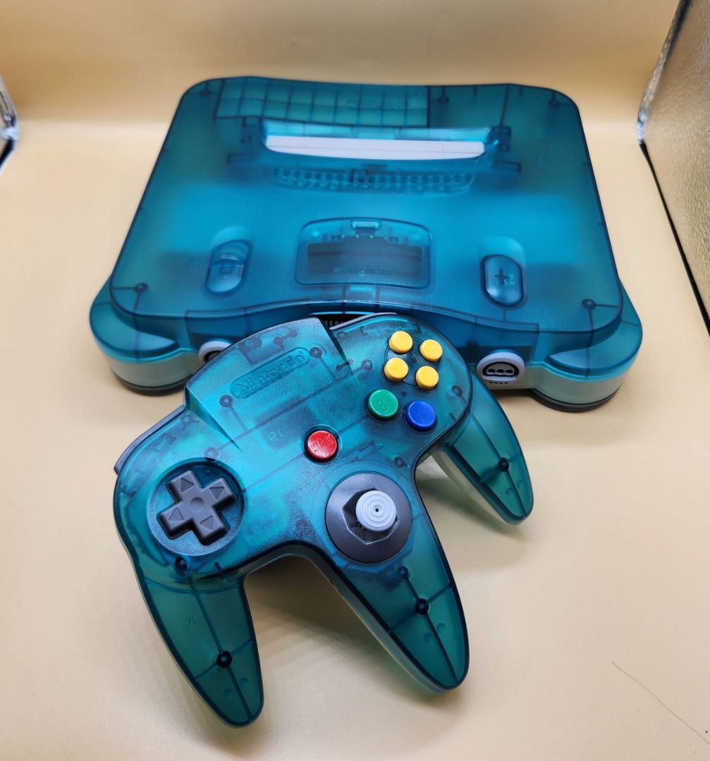 Modded Universal Cartridge Slot Nintendo 64 Ice Blue Console N64 ...