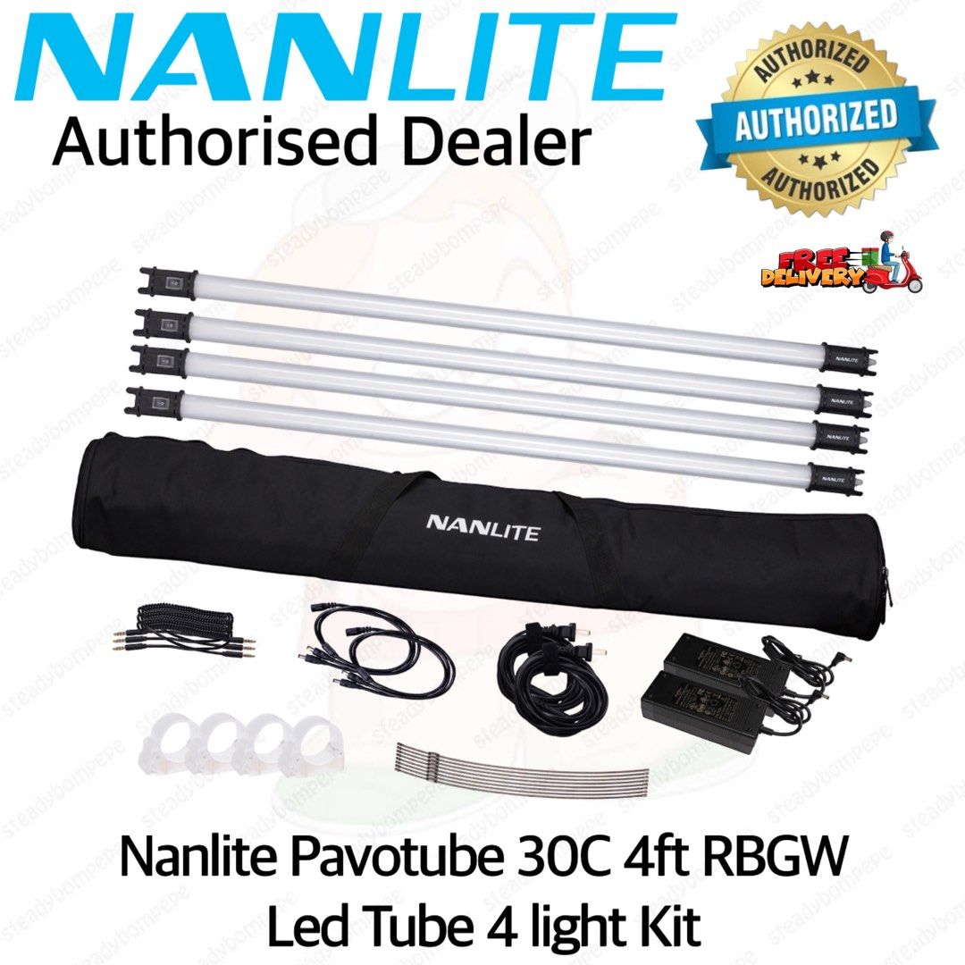 Nanlite Pavotube 30C 4ft RGBW Led Tube 4 Light Kit, Photography ...