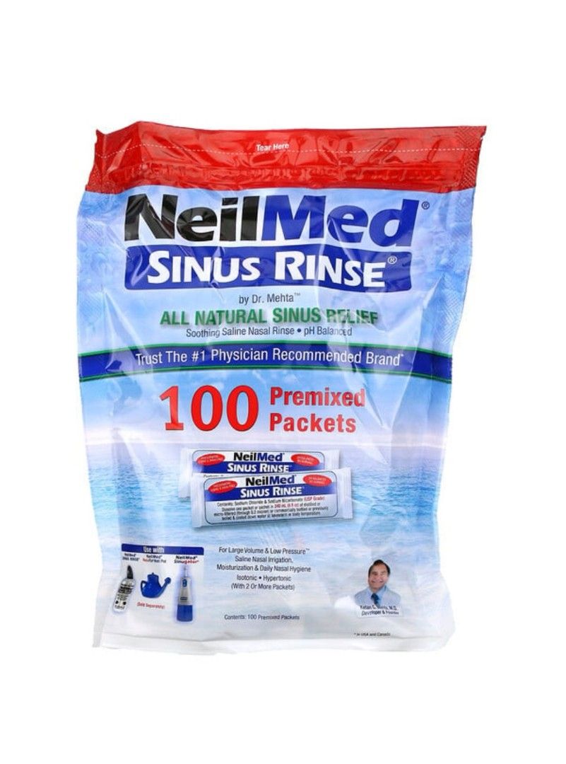 NeilMed All Natural Sinus Rinse, 100 premixed packets, Health ...