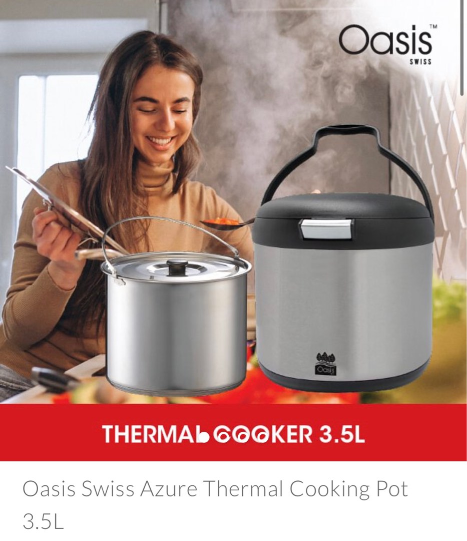 Oasis Swiss azure thermal Cooker 3.5L, TV & Home Appliances, Kitchen ...