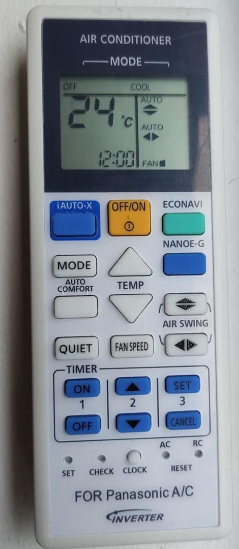 Panasonic CS-XS12RKZW aircon remote control replacement, TV & Home ...