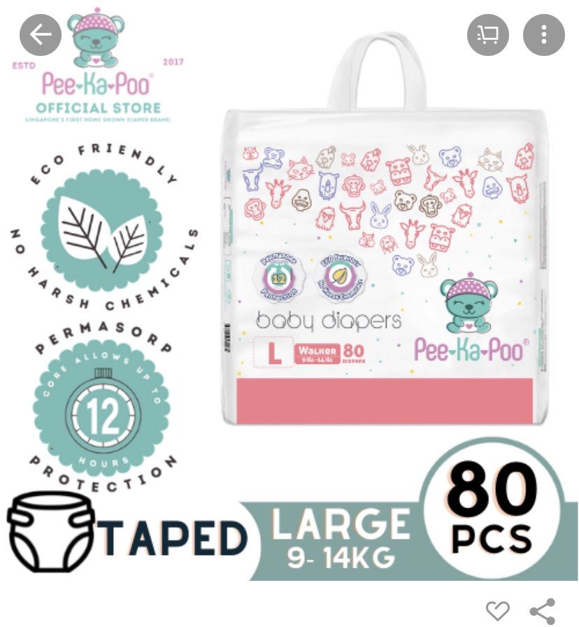 Peekapoo diapers, Babies & Kids, Bathing & Changing, Diapers & Baby ...