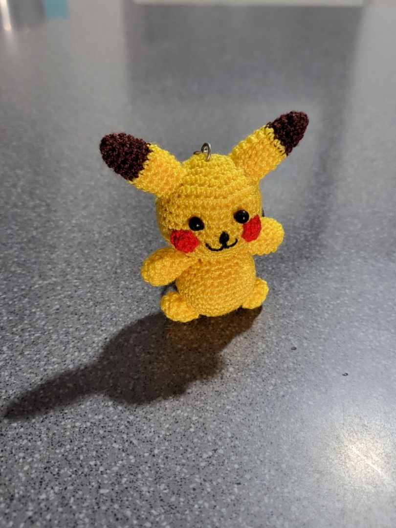 Pikachu Knitted Keychain, Hobbies & Toys, Stationery & Craft, Handmade ...