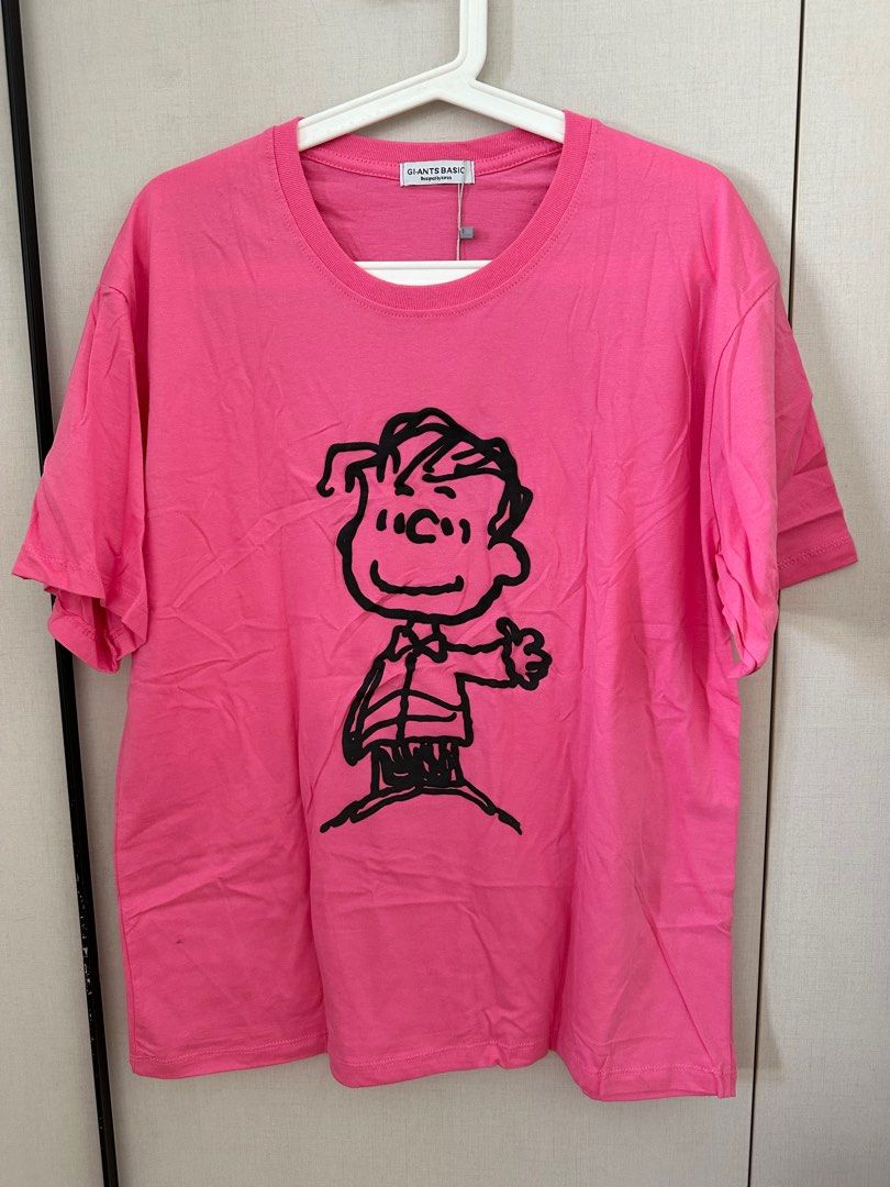 Pink Peanuts Linus Oversized Tee, Women's Fashion, Tops, Blouses on ...