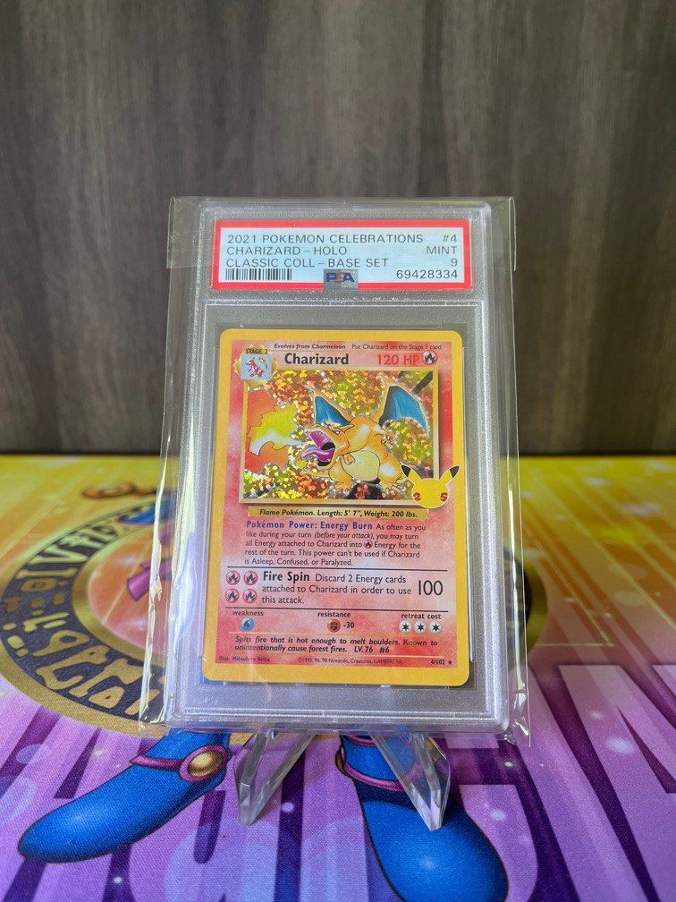 Pokemon Charizard 25th Anniversary PSA 9, Hobbies & Toys, Toys & Games ...