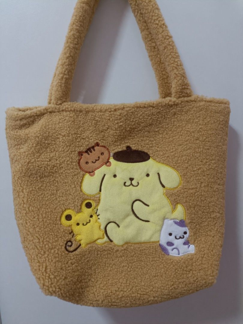Pompompurin sanrio fluffy tote bag with zip, Women's Fashion, Bags & Wallets, Tote Bags on Carousell