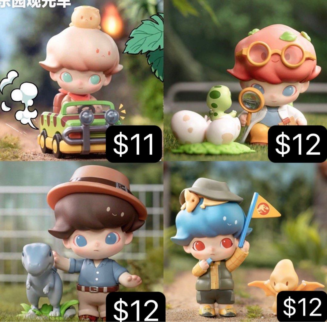 Popmart Dimoo Jurassic world (park sightseeing bus, dinosaur egg ...