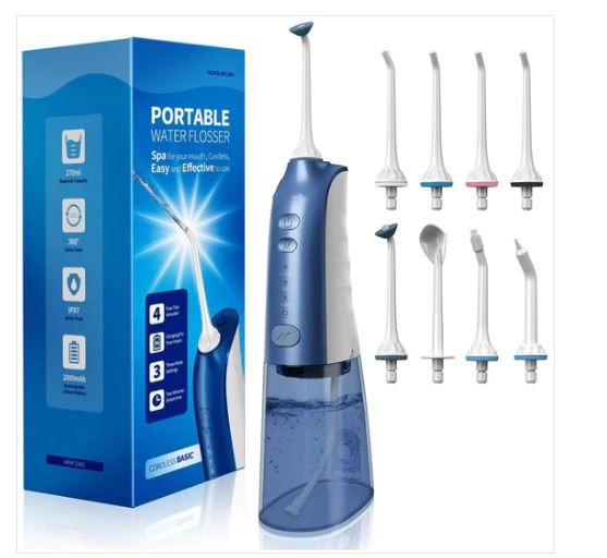 Portable Water Flossers with 8 Jet Tips, Beauty & Personal Care, Oral ...