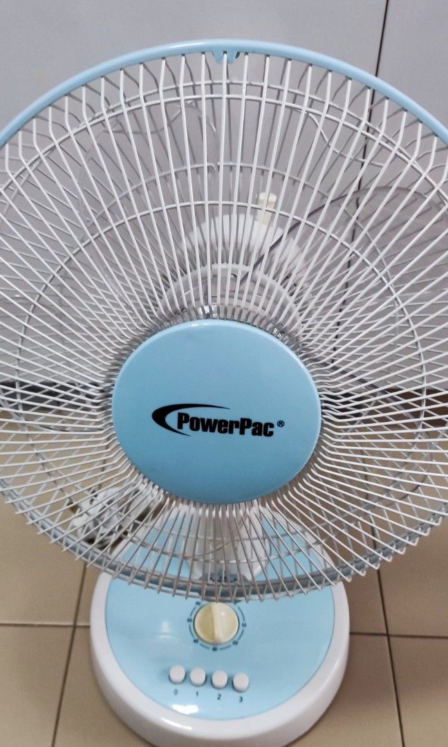 Powerpac 12" table fan, Furniture & Home Living, Lighting & Fans, Fans ...
