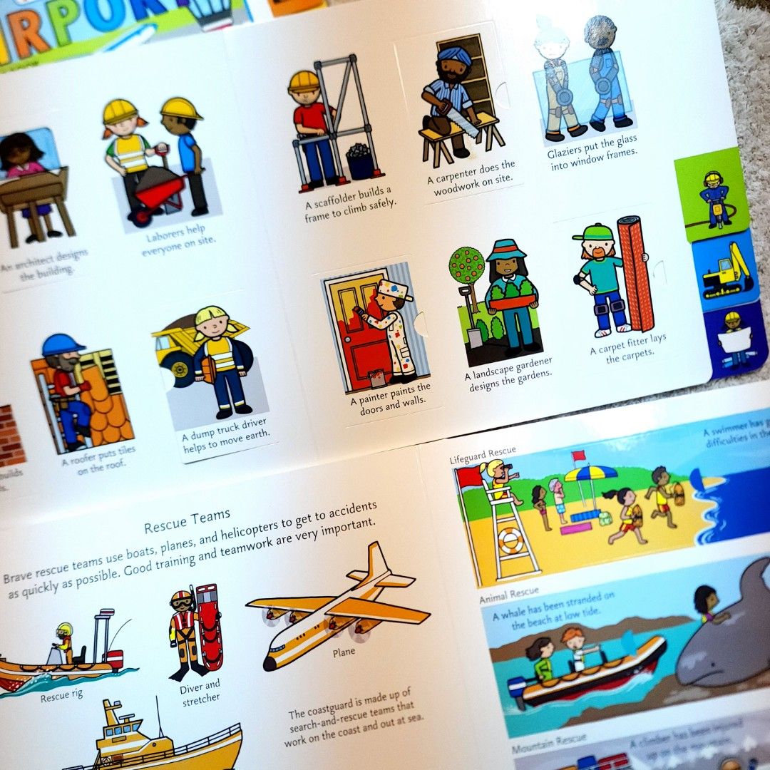 Playtown Lift-the-Flap series board books, Farm/Airport/Construction ...