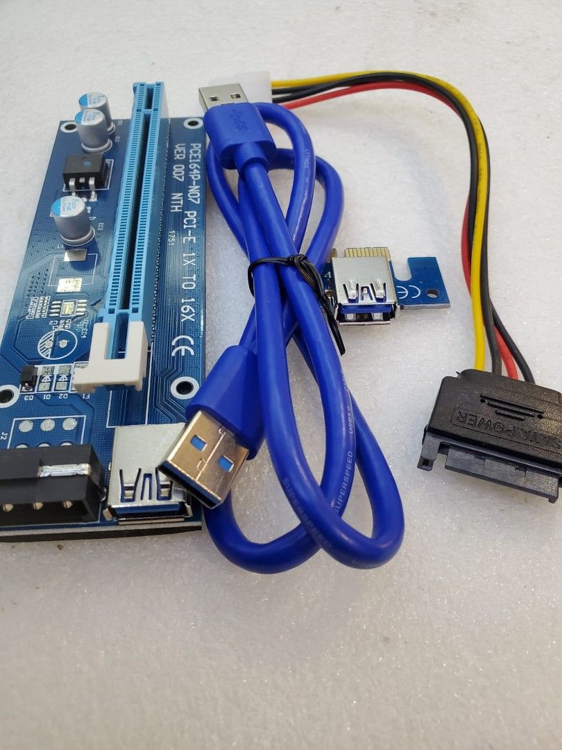 Riser Card Mining Ethereum PCE164P-N07 V007 PCI-E Express VER 007 Compatible 1X-16X USB 3.0 ...