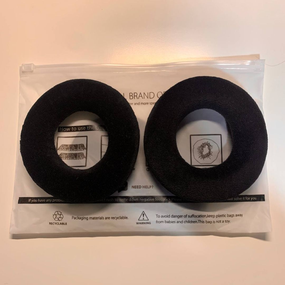 Round Velour Earpads 100mm Diameter for Over Ear Headphones, Audio ...