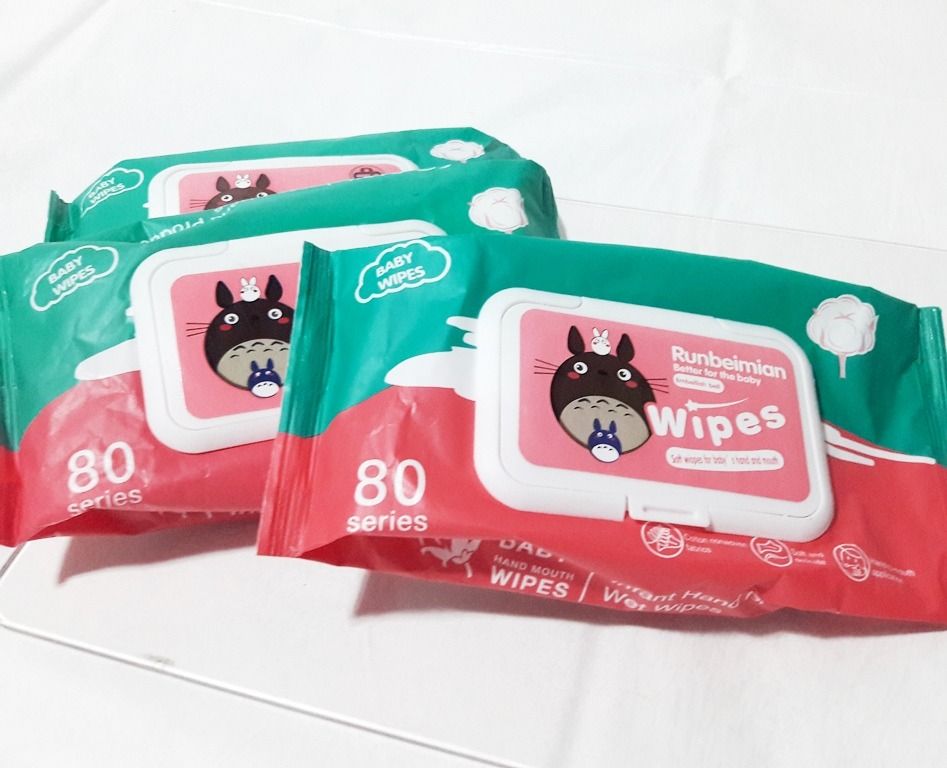 Runbeimian wet wipes bundle of 9x packs, Babies & Kids, Bathing ...