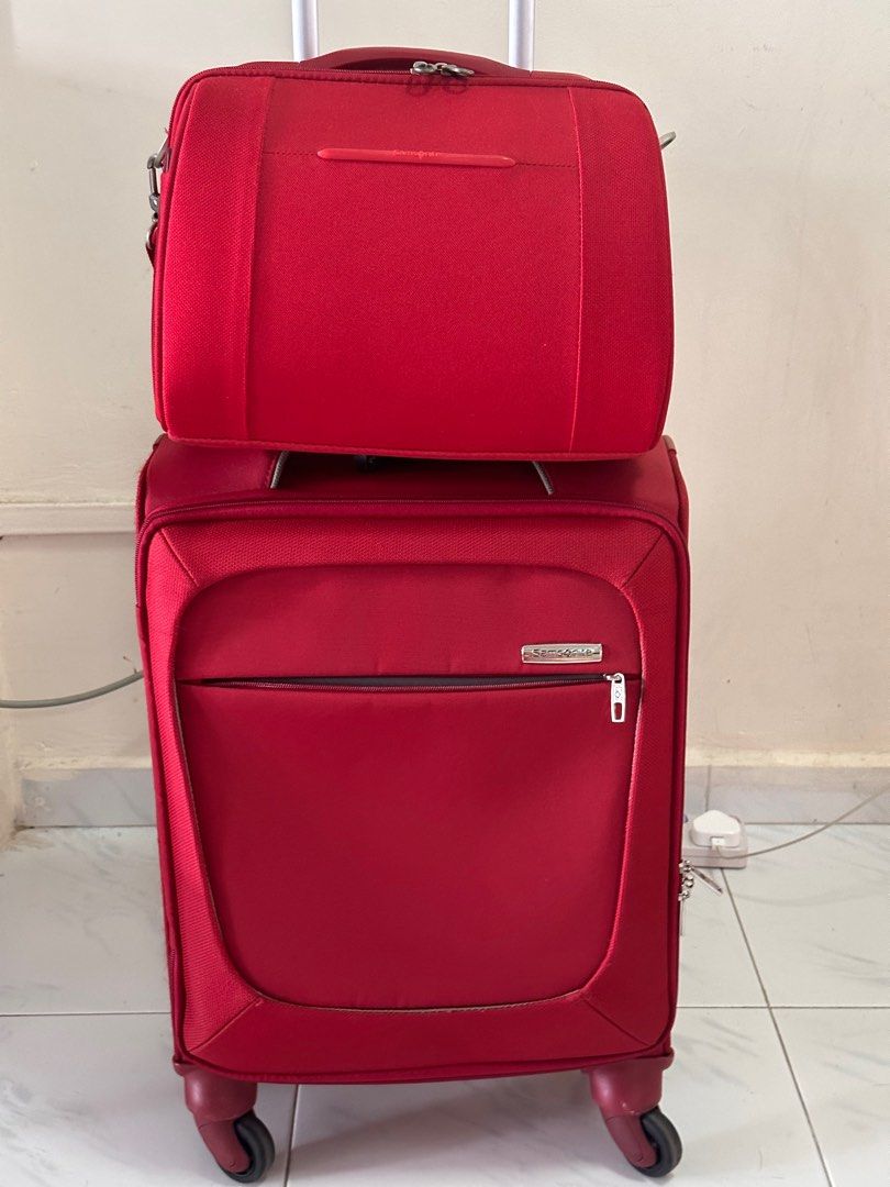 Samsonite cabing luggage and hand carry bag (Red), Hobbies & Toys ...