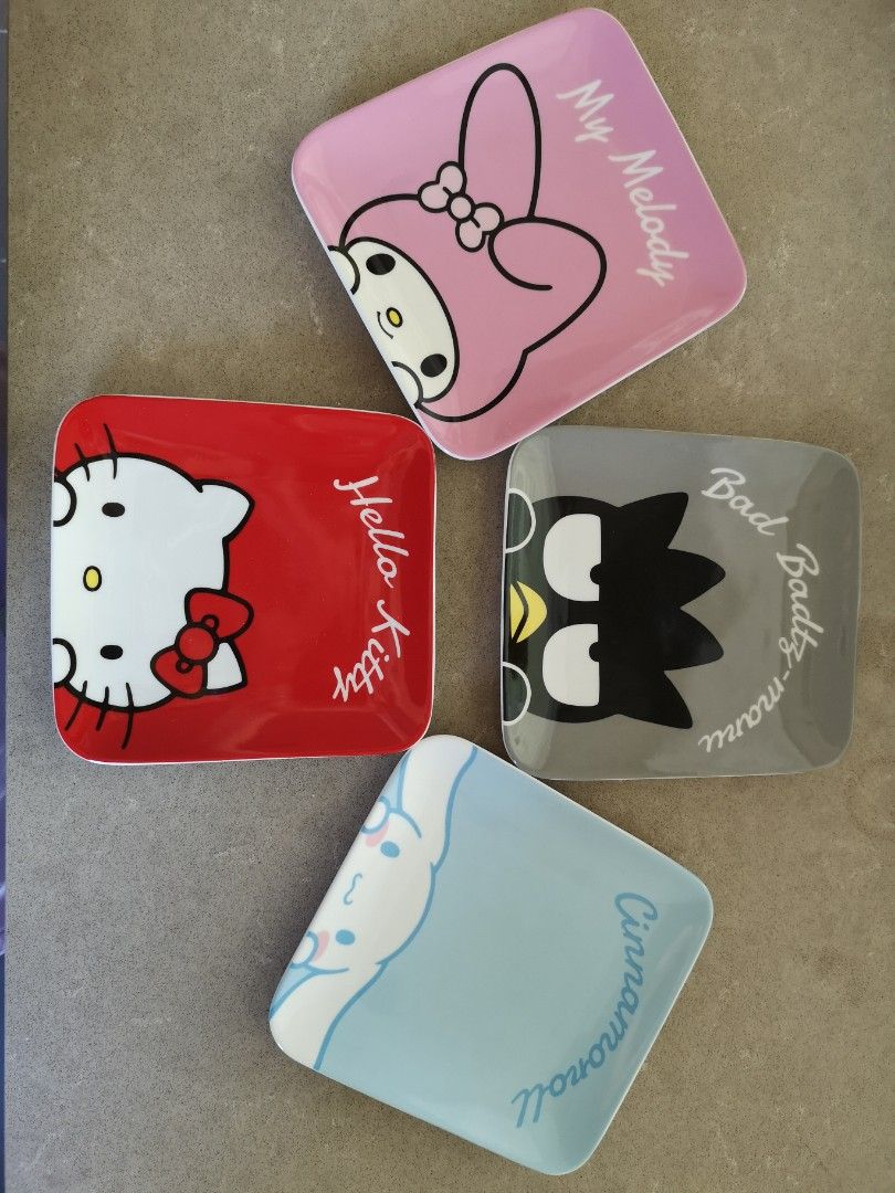Sanrio plates, hello kitty, melody, batz, cinnamon roll, Furniture ...