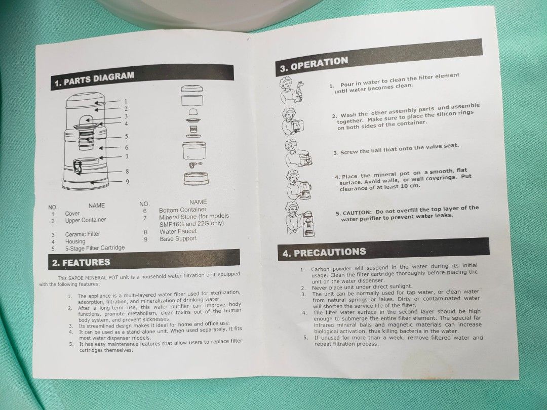Brand-new Sapoe Water Mineral Pot/ Water Purifier (SMP 22G), TV & Home ...