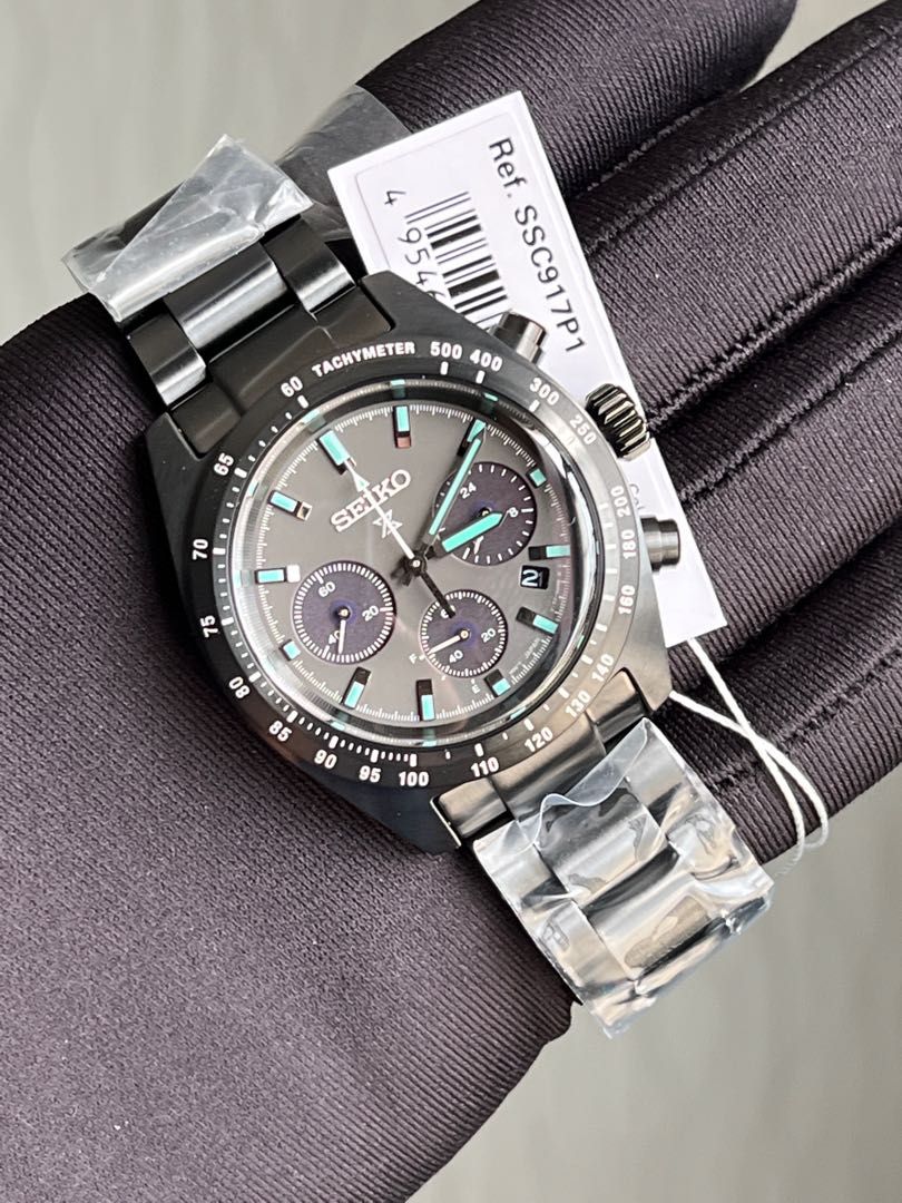 Seiko Speedtimer Chrono Black SSC917P1, Men's Fashion, Watches ...