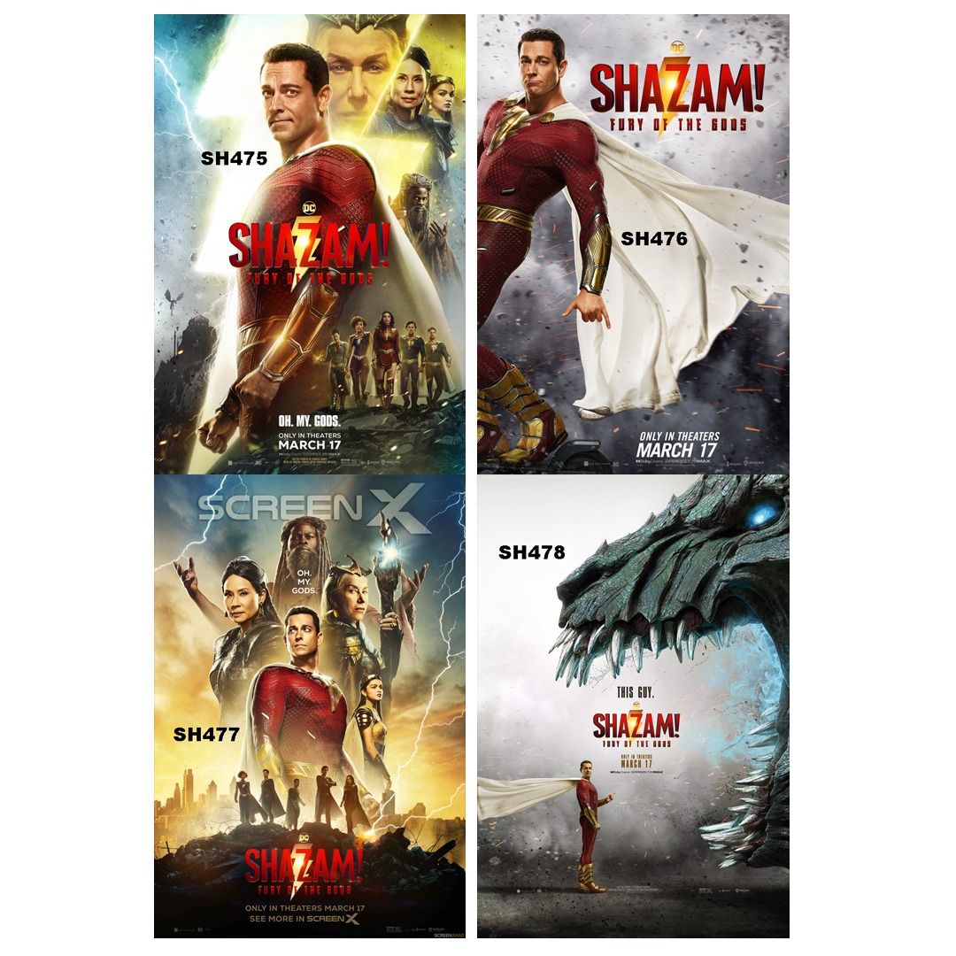 Shazam! Fury of the Gods MOVIE POSTERS (2023) PART 2, Hobbies & Toys, Memorabilia & Collectibles ...