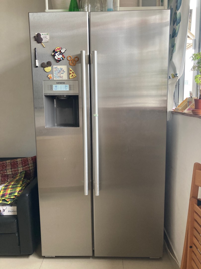 Siemens double door fridge freezer with water dispenser, 家庭電器, 廚房電器, 雪櫃 ...