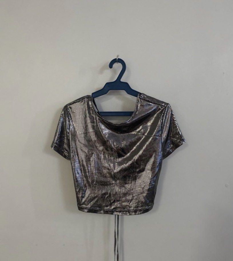 Silver Backless top, Women's Fashion, Tops, Others Tops on Carousell
