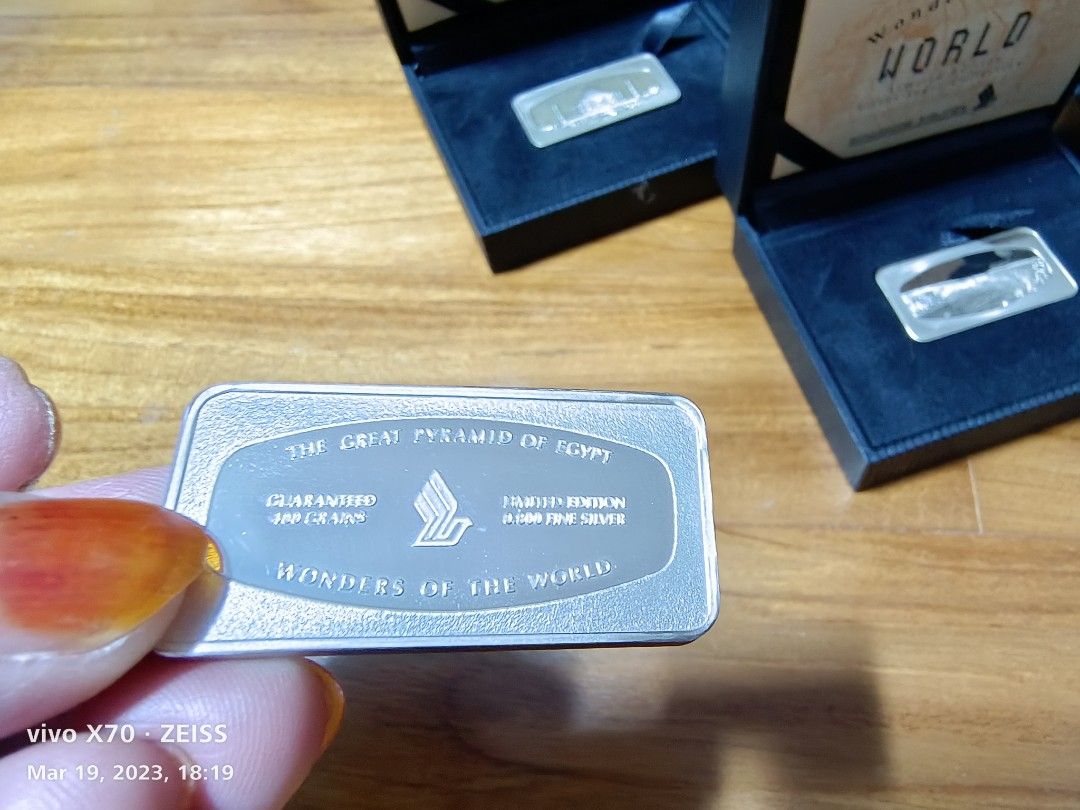 SIlVER INGOTS - SIA LIMITED EDITION INGOTS FEATURING THE 7 WONDERS OF ...