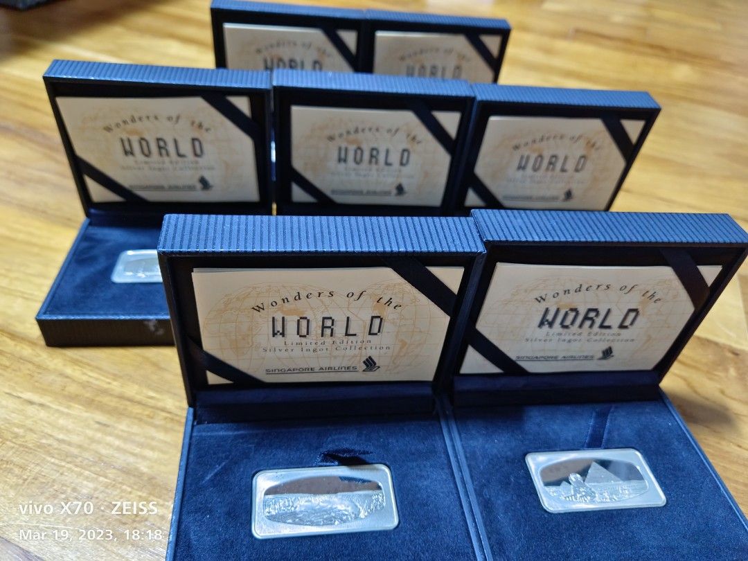 SIlVER INGOTS - SIA LIMITED EDITION INGOTS FEATURING THE 7 WONDERS OF ...