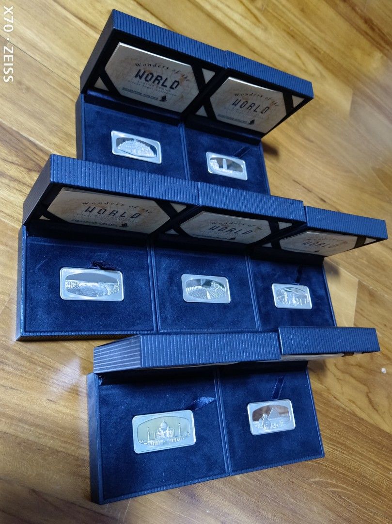SIlVER INGOTS - SIA LIMITED EDITION INGOTS FEATURING THE 7 WONDERS OF ...