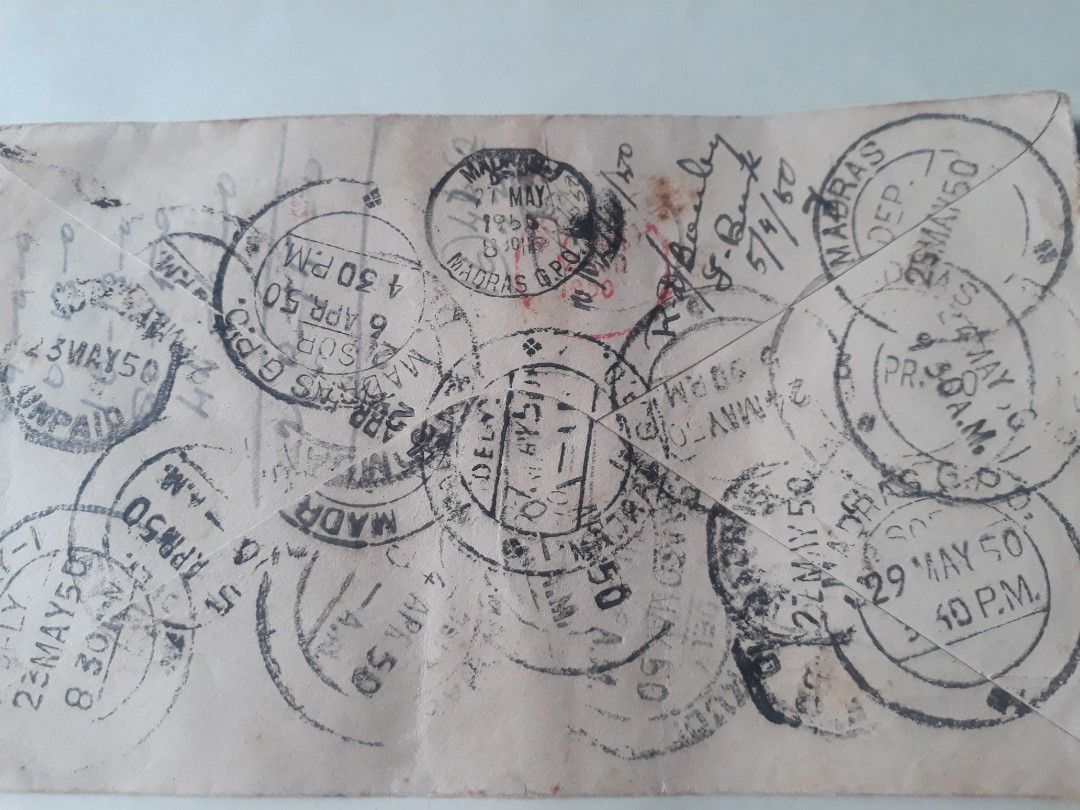 SINGAPORE to INDIA , 1950 Redirected Postal History Cover - Many Postal ...
