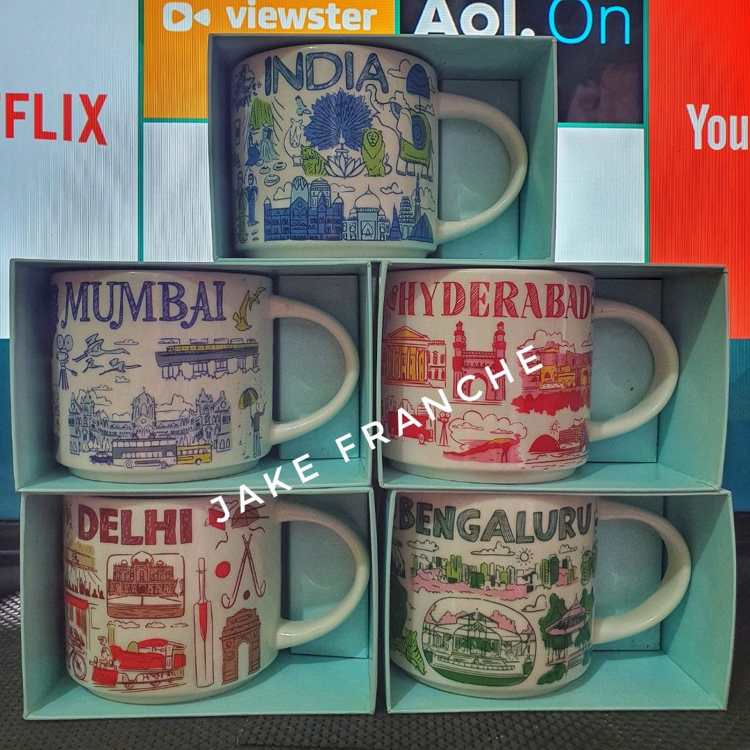 Starbucks Mugs INDIA Been There Series Set of 5, Furniture & Home ...
