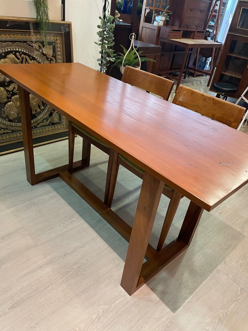 Teak Breakfast table, Furniture & Home Living, Furniture, Tables & Sets ...