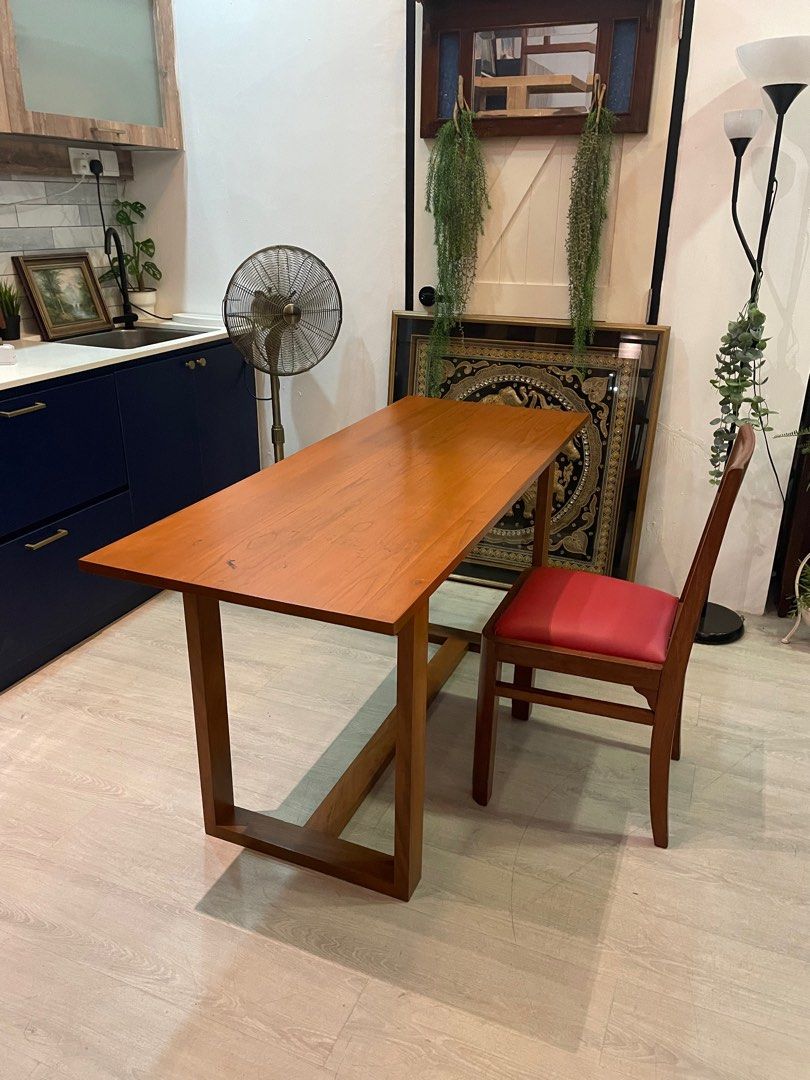 Teak Breakfast table, Furniture & Home Living, Furniture, Tables & Sets ...