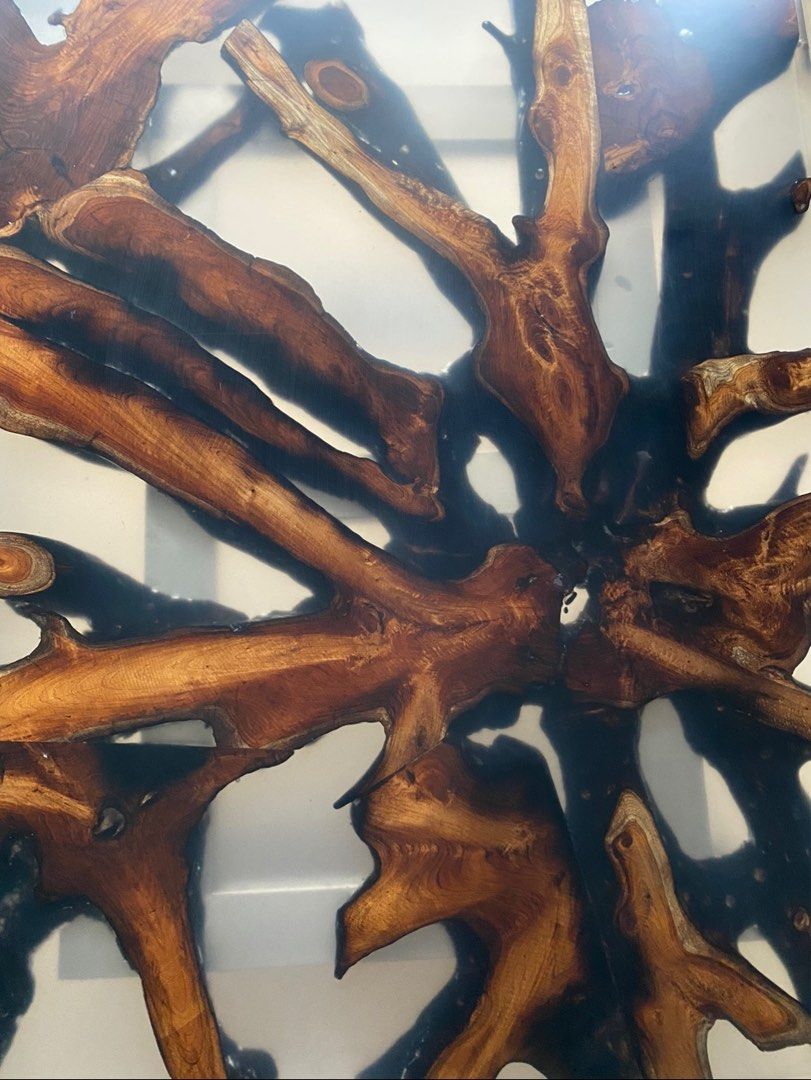 Teak root & resin coffee table, Furniture & Home Living, Furniture ...