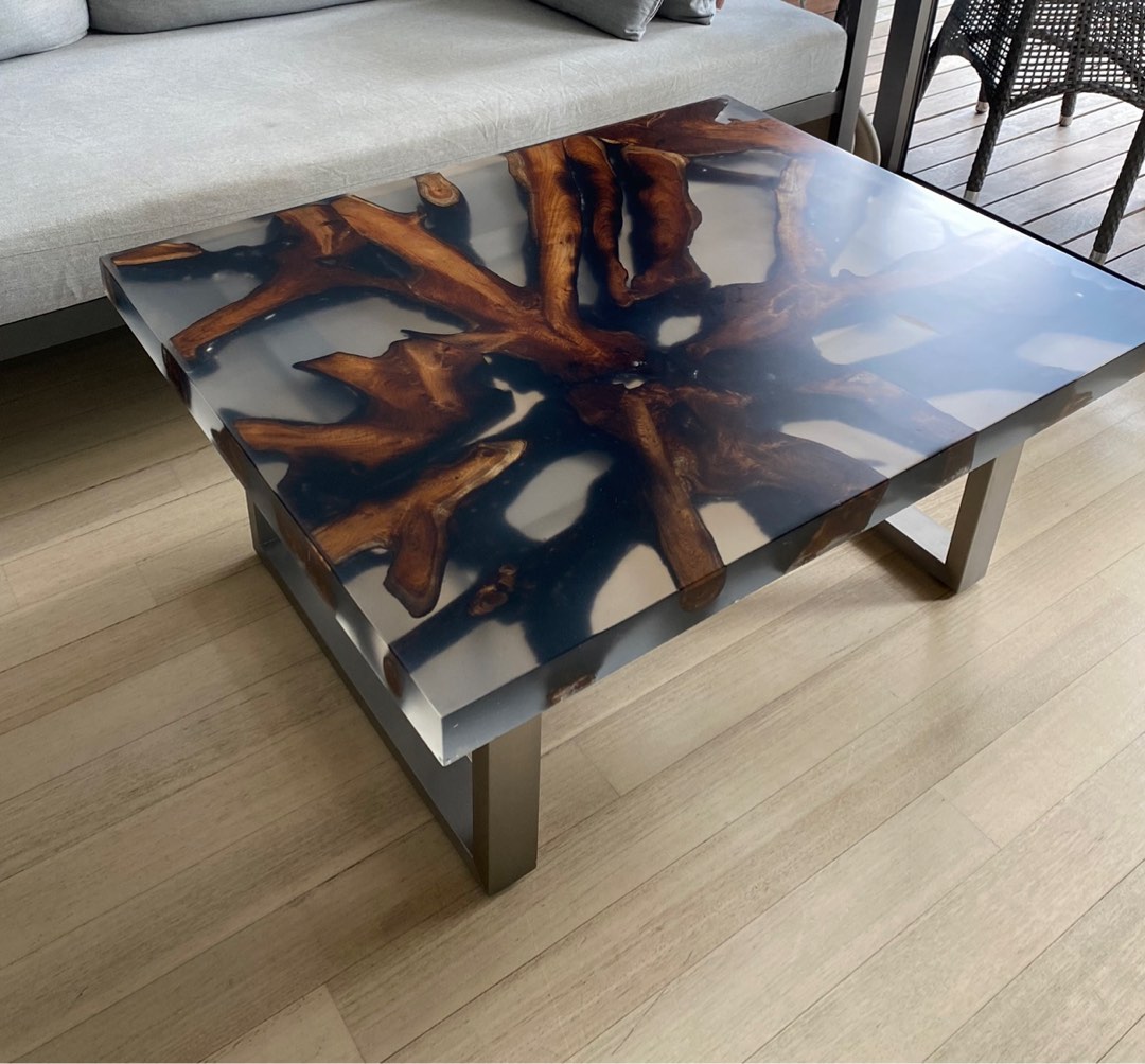 Teak root & resin coffee table, Furniture & Home Living, Furniture ...