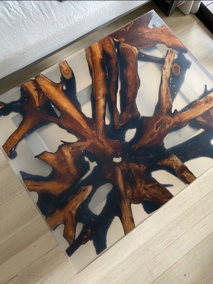 Teak root & resin coffee table, Furniture & Home Living, Furniture ...