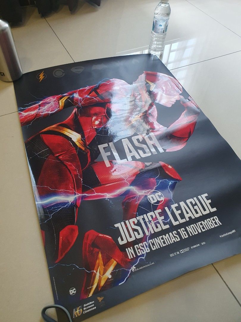 The Flash Justice League Poster Original, Furniture & Home Living, Home ...