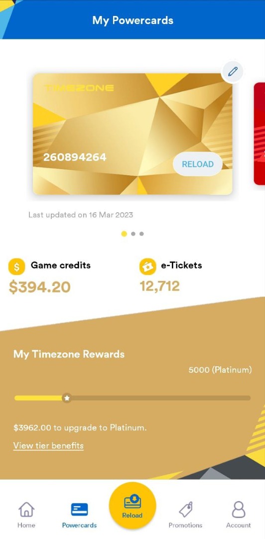 Timezone Gold Card ($394.20 Game Credits and 12,712 e-Tickets), Tickets & Vouchers, Store ...
