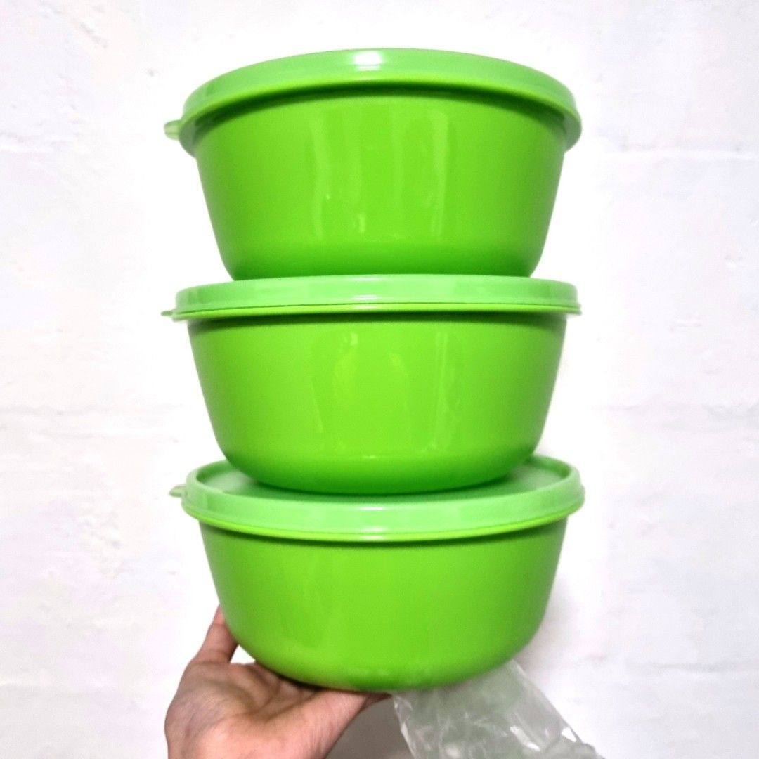 Tupperware 1.5L Large Round Modular Bowl Container Set of 3, Furniture ...