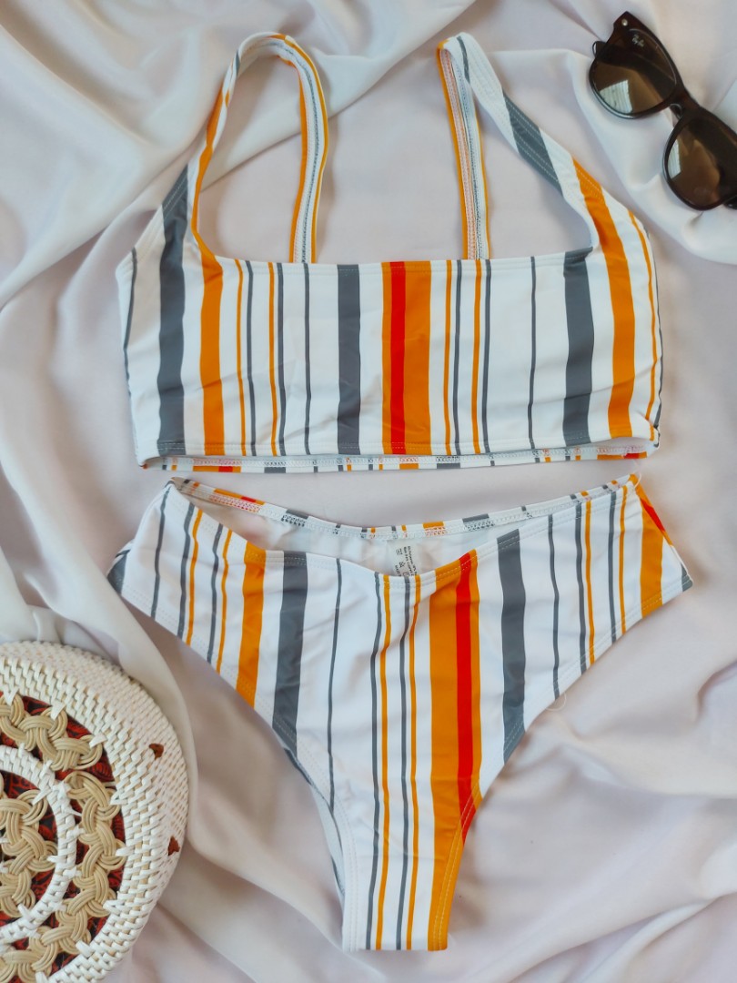 Two piece multi-color swimsuit, Women's Fashion, Swimwear, Bikinis ...