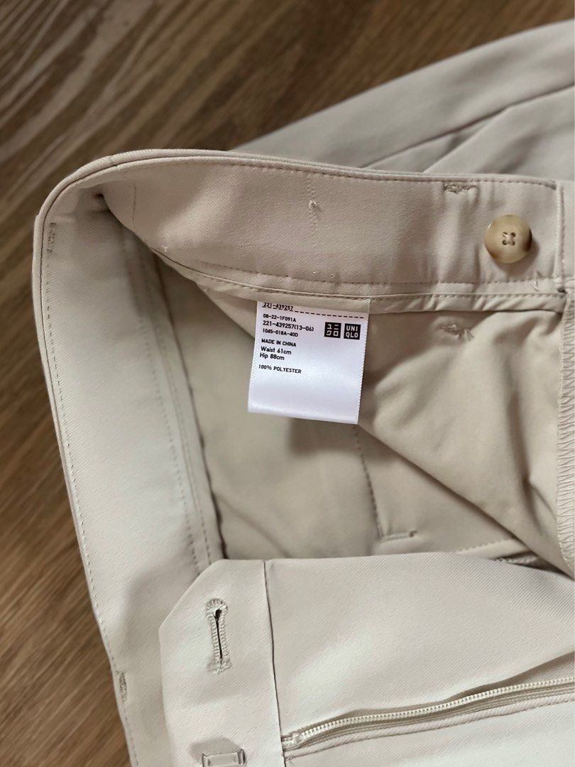 Uniqlo Beige Work Pants, Women's Fashion, Bottoms, Other Bottoms on ...