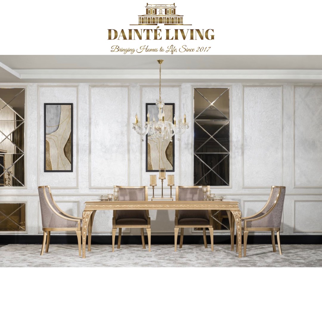 VITTORIA Modern French Dining Table & Chairs / Dining Set, Furniture ...